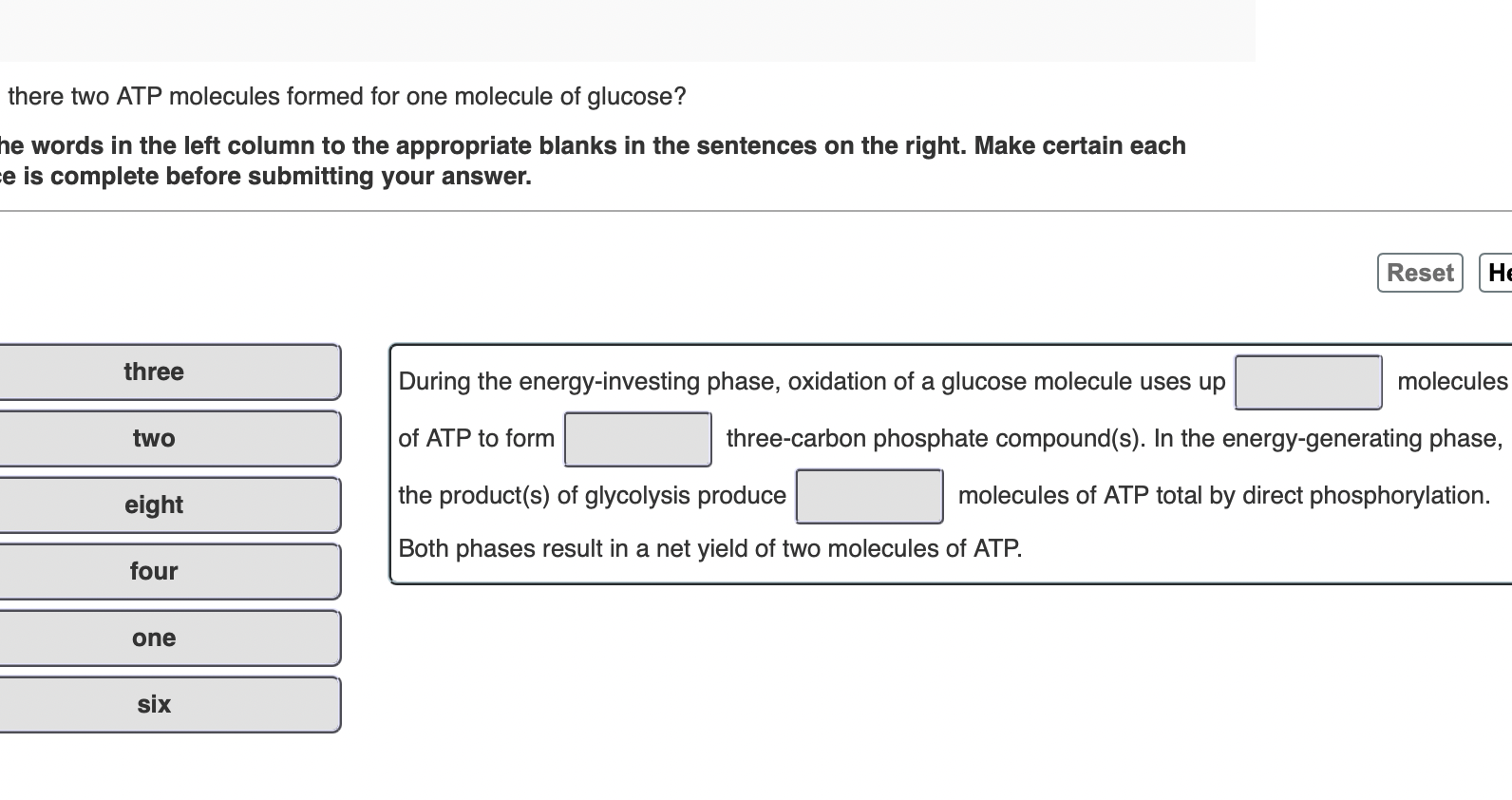 Solved there two ATP molecules formed for one molecule of | Chegg.com