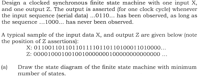 Solved Design A Clocked Synchronous Finite State Machine