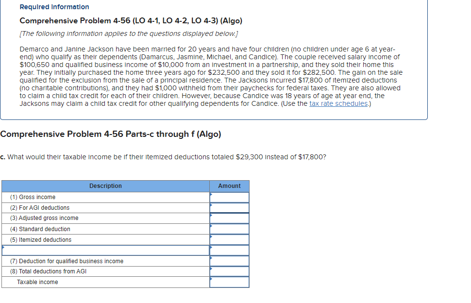 Solved Required Information Comprehensive Problem 4-56 (LO | Chegg.com