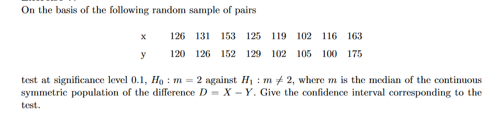 Solved On the basis of the following random sample of pairs | Chegg.com