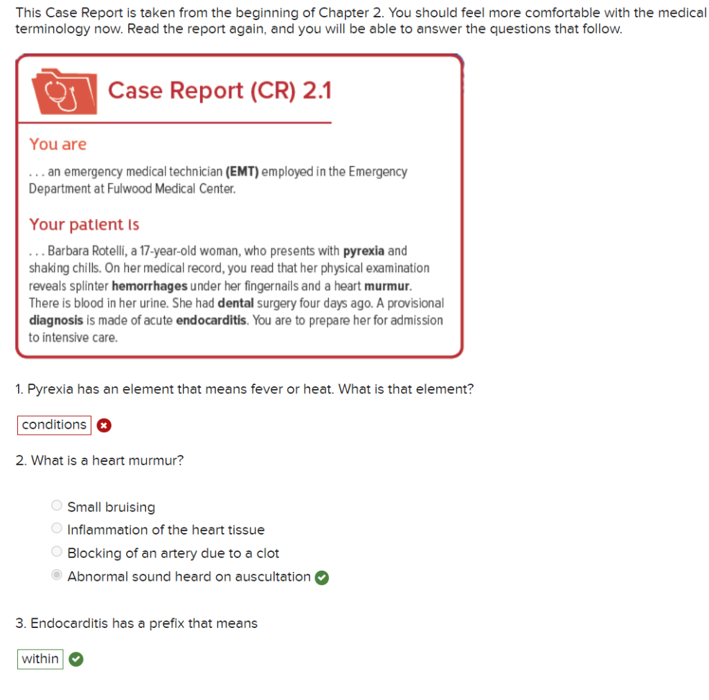 Solved Pyrexia has an element that means fever or heat. What | Chegg.com