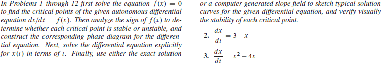 Solved In Problems 1 through 12 first solve the equation | Chegg.com
