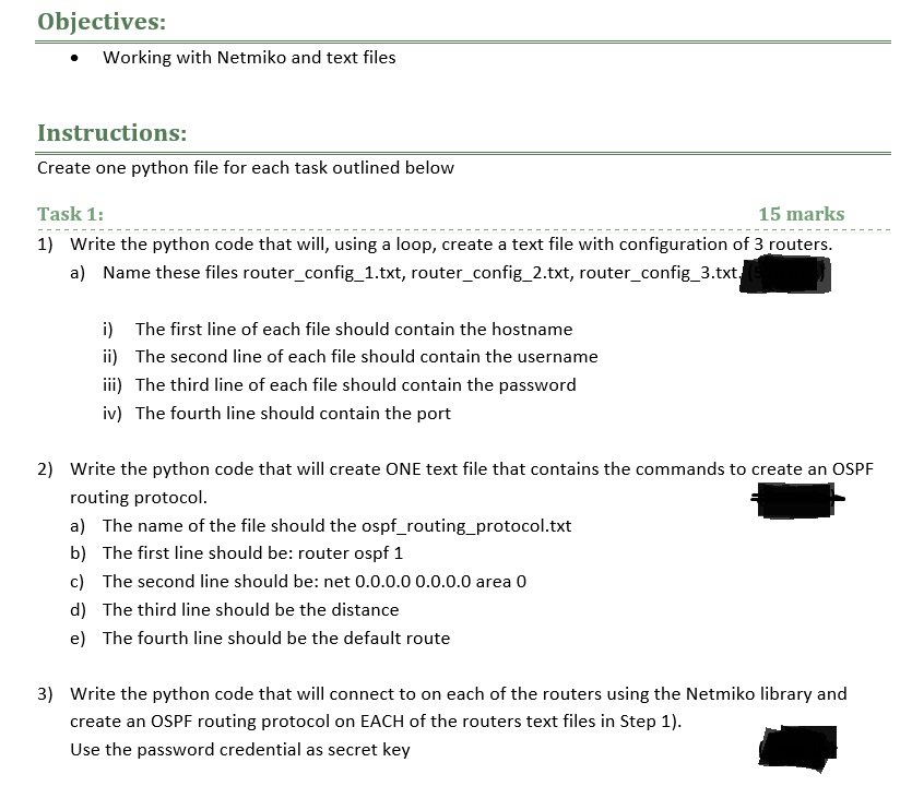 Solved Working with Netmiko and text | Chegg.com