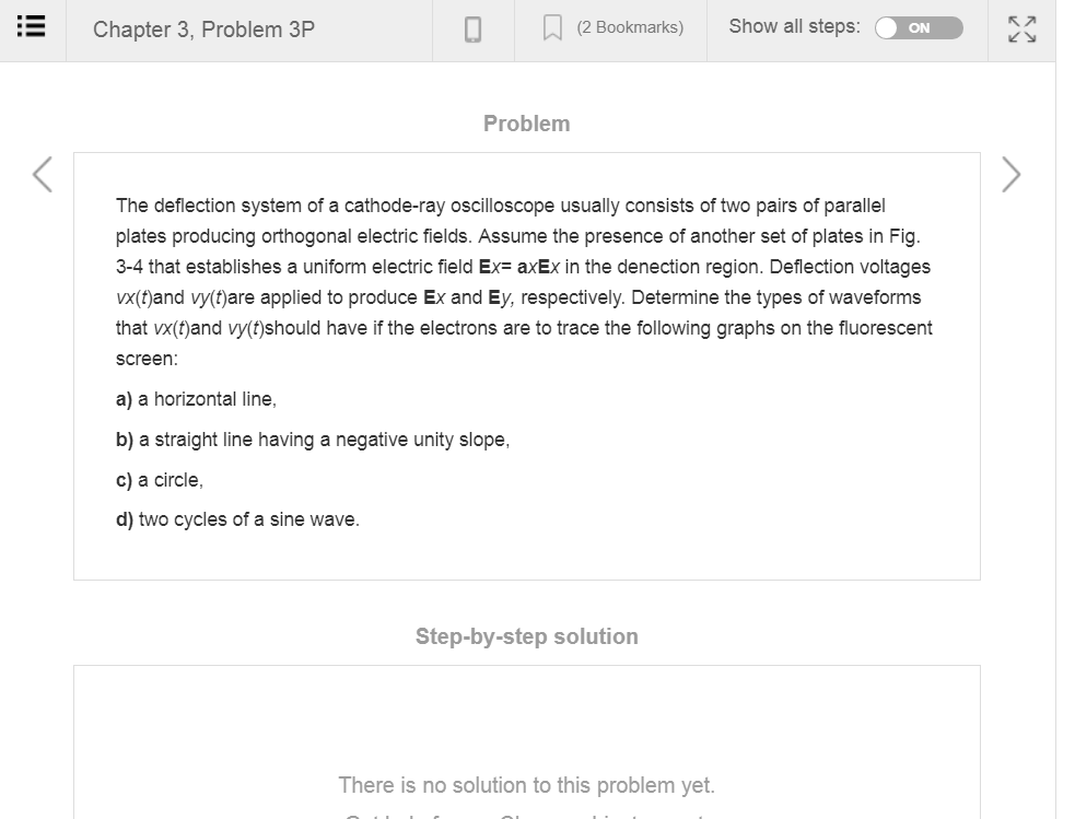 Solved Chapter 3, Problem 3P (2 Bookmarks) Show all steps: | Chegg.com