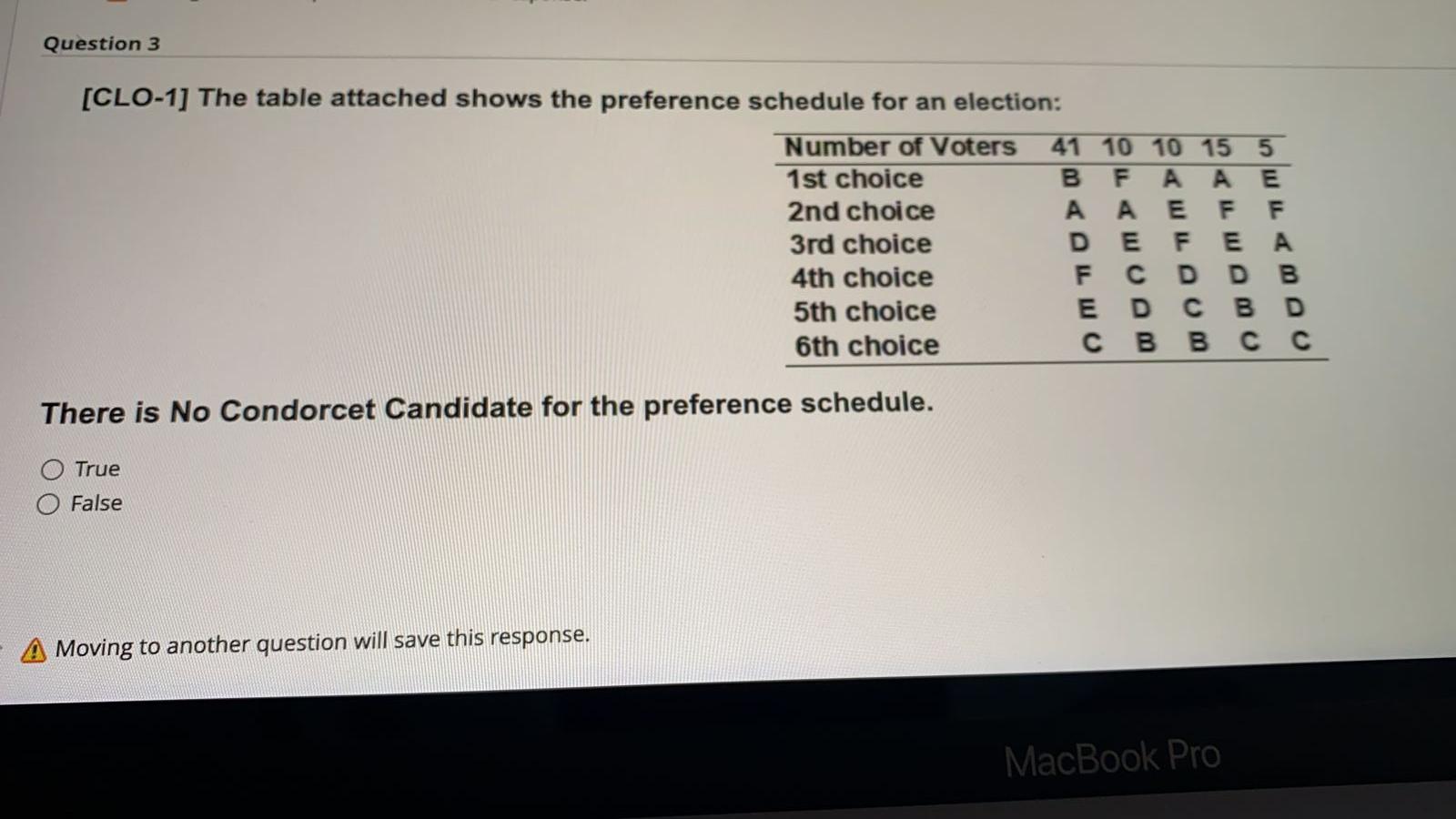 Solved Question 3 [CLO-1] The table attached shows the | Chegg.com