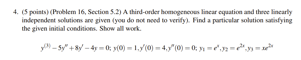 Solved (5 points) (Problem 16, Section 5.2) A third-order | Chegg.com