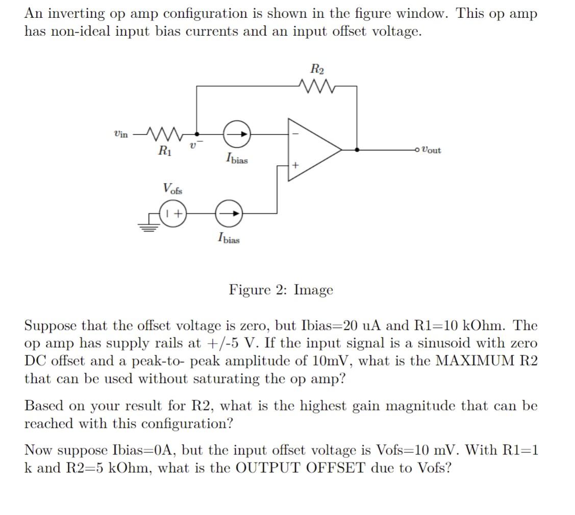 Solved An inverting op amp configuration is shown in the | Chegg.com