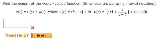Solved Find the domain of the vector-valued function. (Enter | Chegg.com