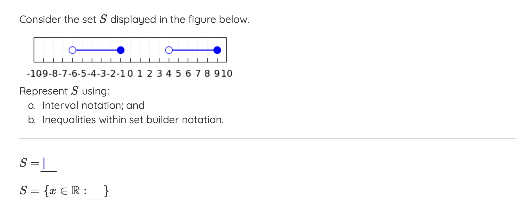 Consider the set S displayed in the figure below. | Chegg.com