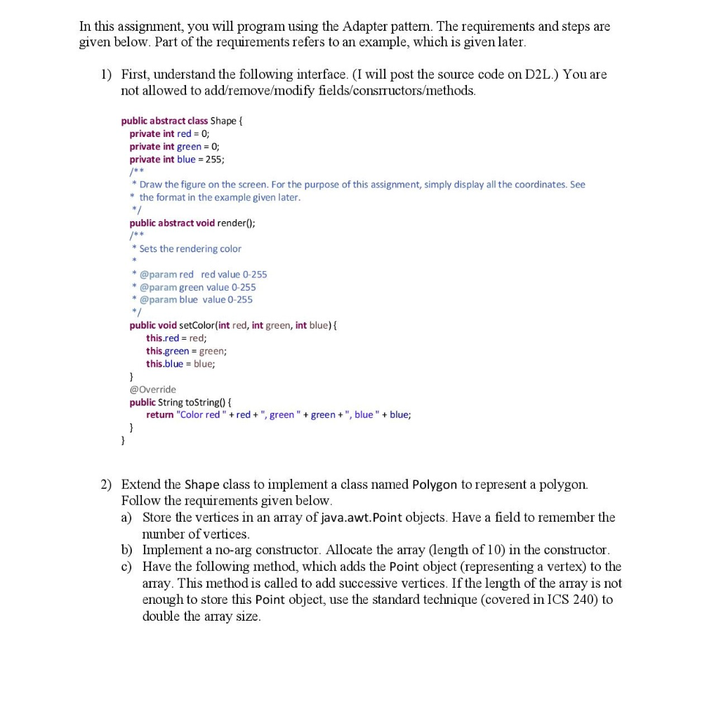 In this assignment, you will program using the | Chegg.com