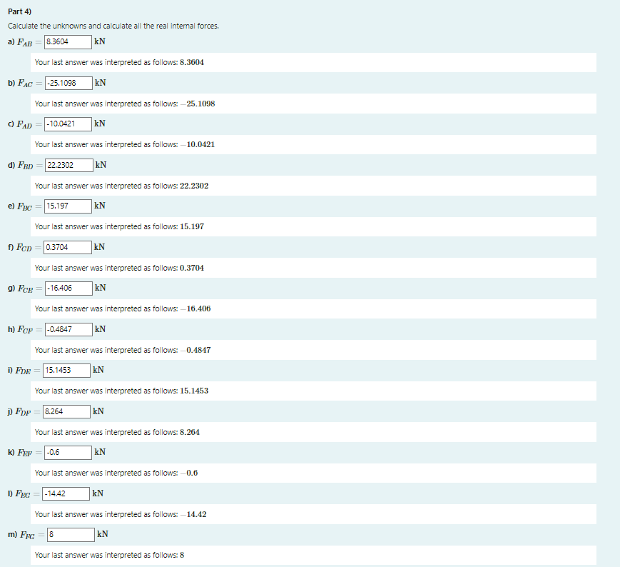 Solved Week 4, Question 3: 8 kN, b = 1 kN, Using the force | Chegg.com
