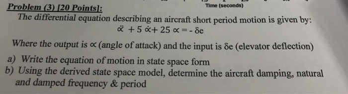 Solved Problem (3) 120 Pointsl: Time (seconds) The | Chegg.com
