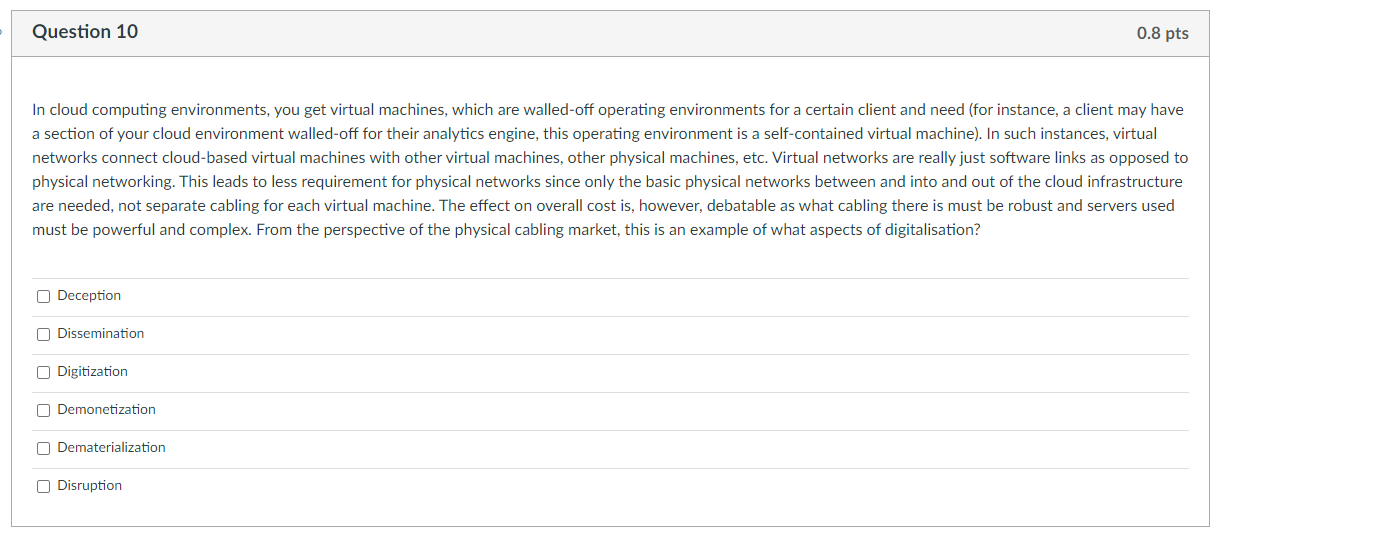 Solved In cloud computing environments, you get virtual | Chegg.com