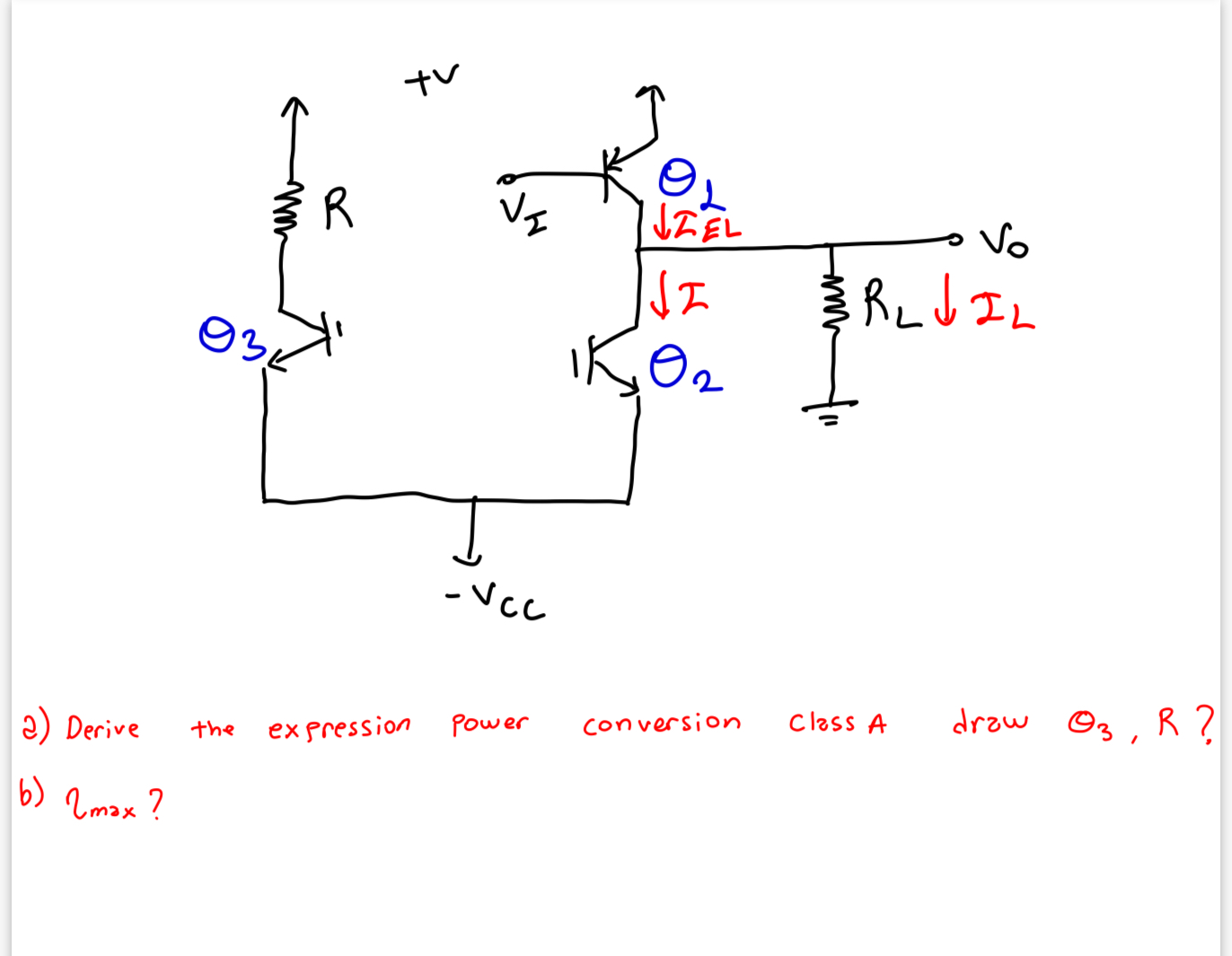 a) ﻿Derive the expression power conversion class A | Chegg.com