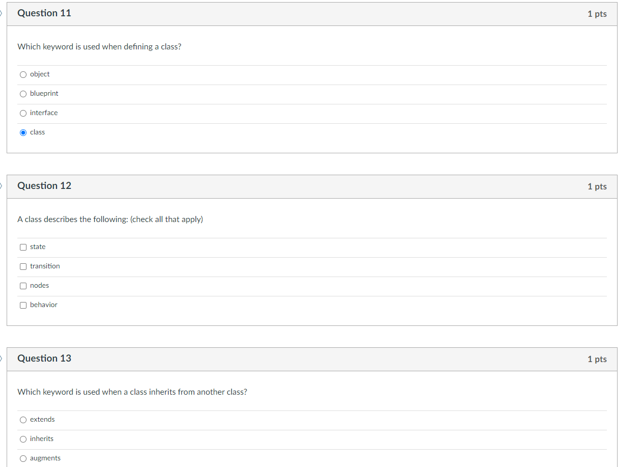 Which keyword is used when defining a class? object | Chegg.com
