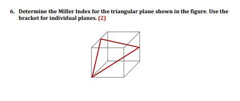 Solved 6. Determine the Miller Index for the triangular | Chegg.com