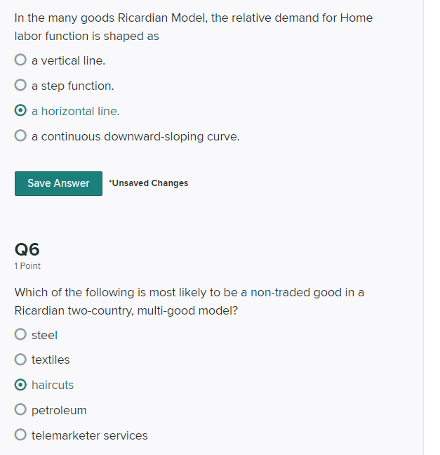 Solved In the many goods Ricardian Model, the relative | Chegg.com