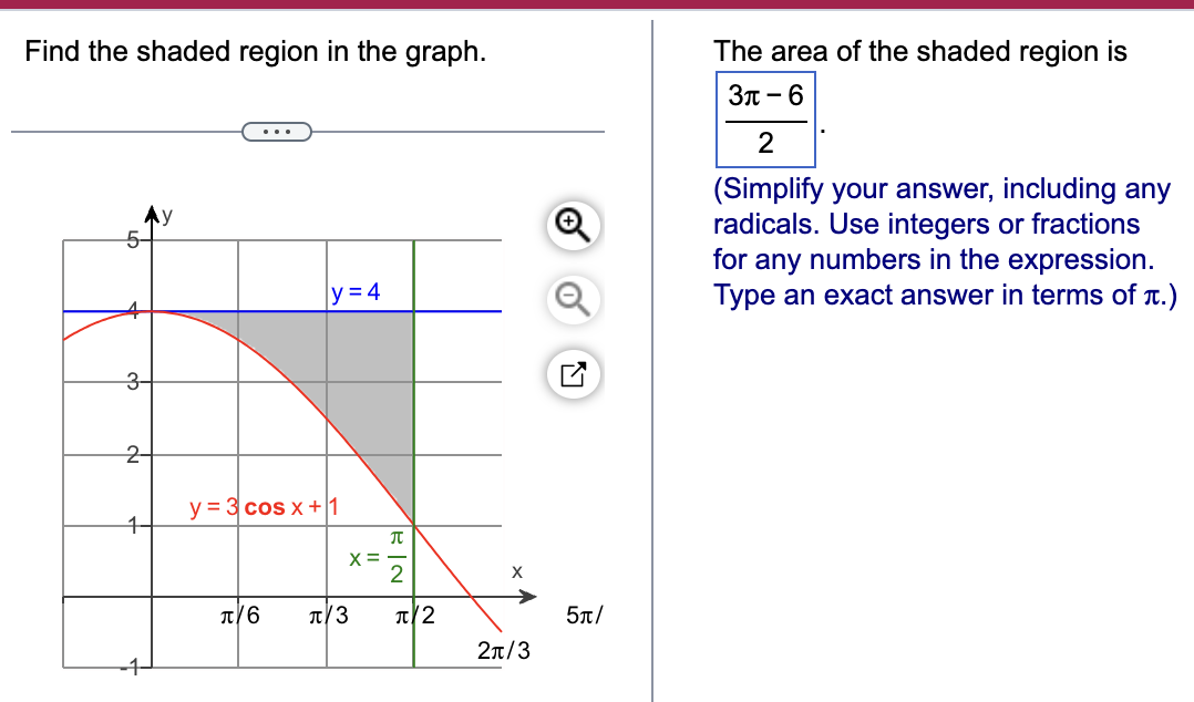 Solved Find the shaded region in the graph. The area of the | Chegg.com