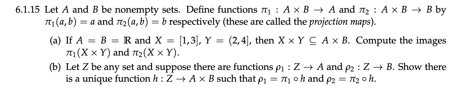 Solved 1.15 Let A and B be nonempty sets. Define functions | Chegg.com