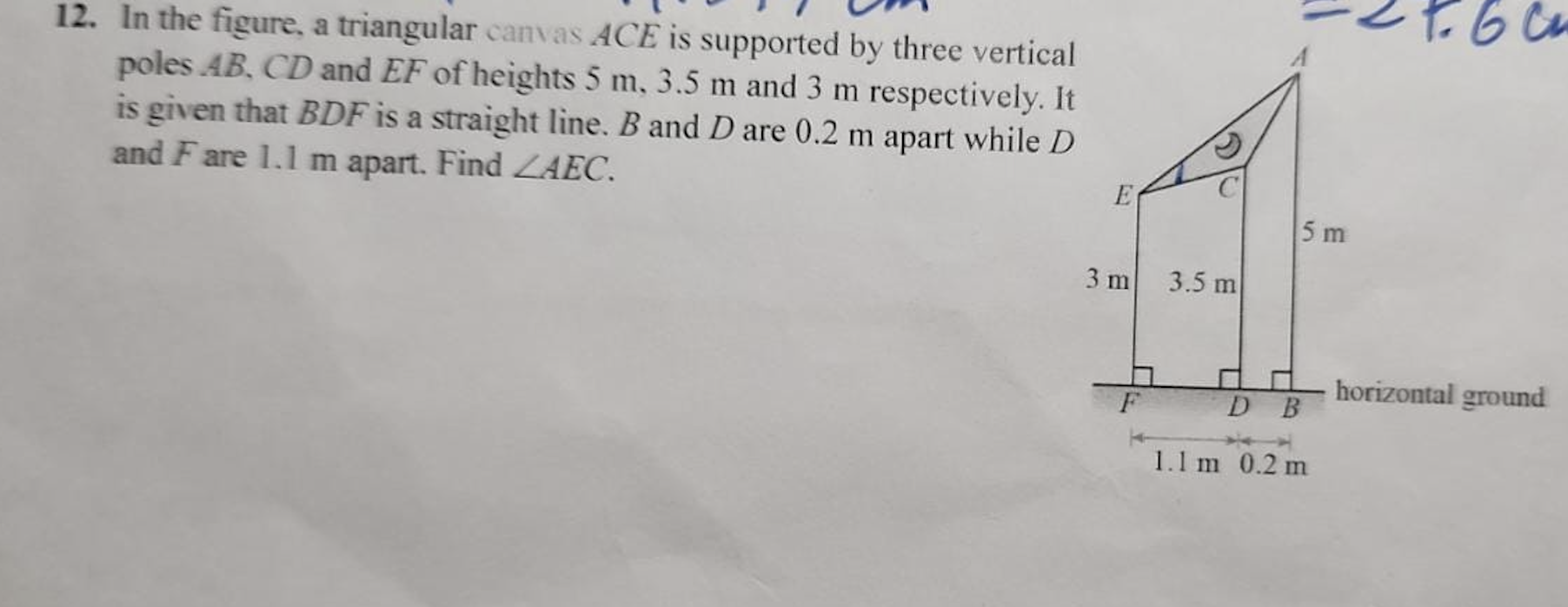 Solved 12. In the figure, a triangular can as ACE is | Chegg.com