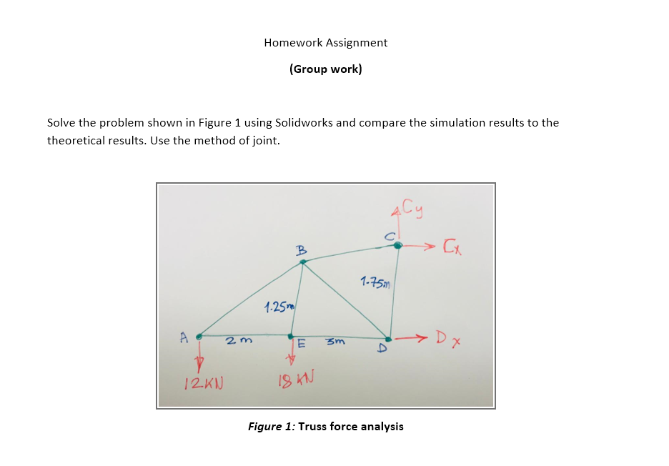 Solved Solve the problem shown in Figure 1 using Solidworks | Chegg.com