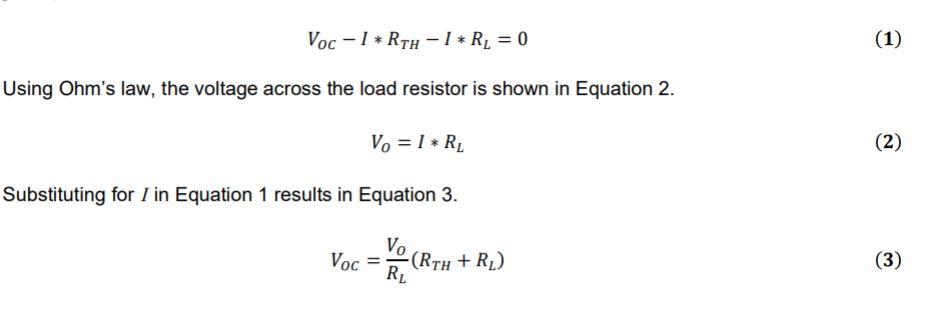 Solved Voc - [* Rth - [* R1 = 0 (1) Using Ohm's law, the | Chegg.com