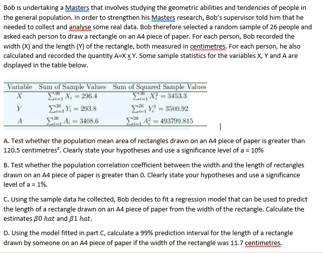 Solved Bob is undertaking a Masters that involves studying | Chegg.com