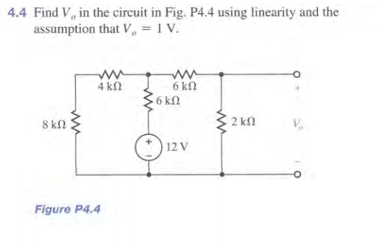 Solved 4.4 Find V, in the circuit in Fig. P4.4 using | Chegg.com