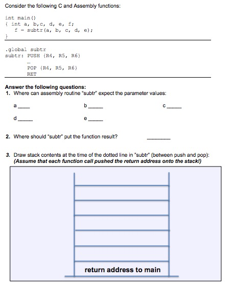 Consider the following C and Assembly functions: int | Chegg.com