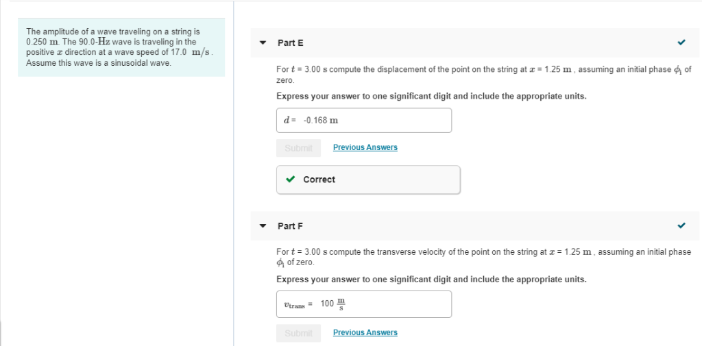 Solved Part G Select the correct time-dependent wave | Chegg.com
