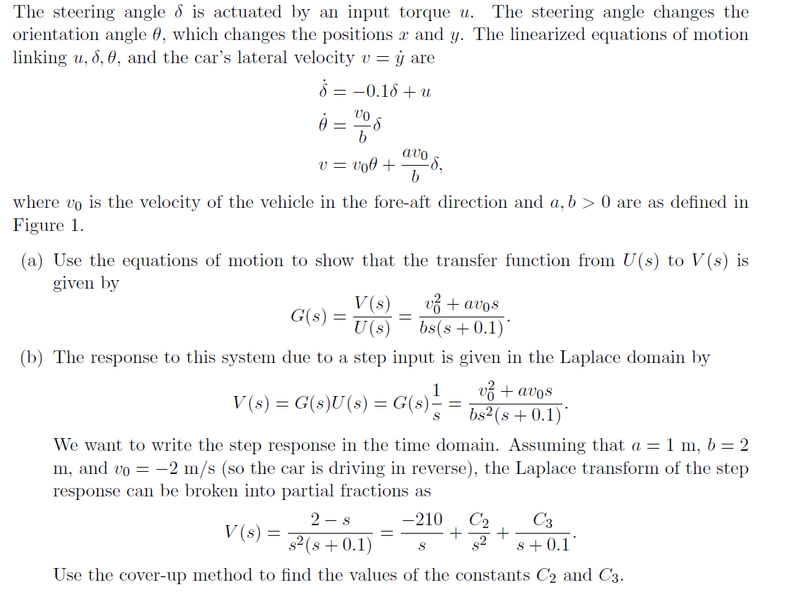 Solved Consider a four-wheeled vehicle as shown in Figure 1 | Chegg.com