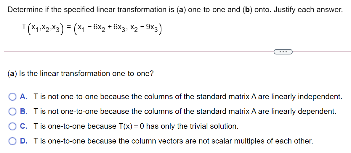 Solved Determine if the specified linear transformation is | Chegg.com