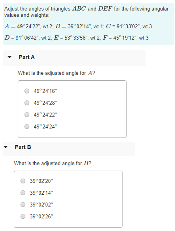 Solved Adjust the angles of triangles ABC and DEF for the | Chegg.com