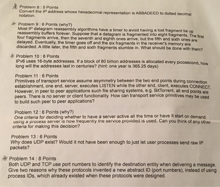 Solved Problem 8: 5 Points Convert the IP address whose | Chegg.com