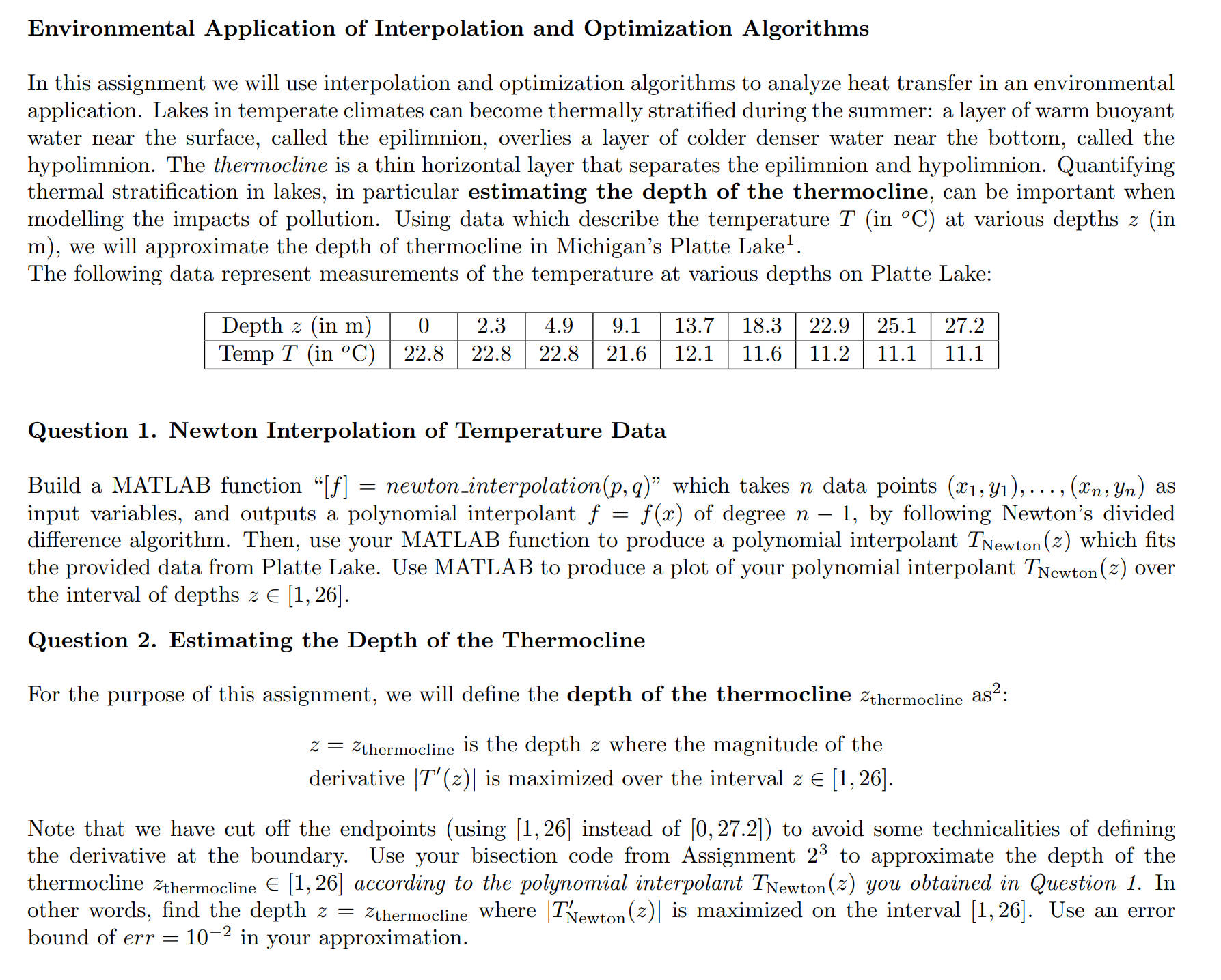 Solved Environmental Application of ﻿Interpolation and | Chegg.com