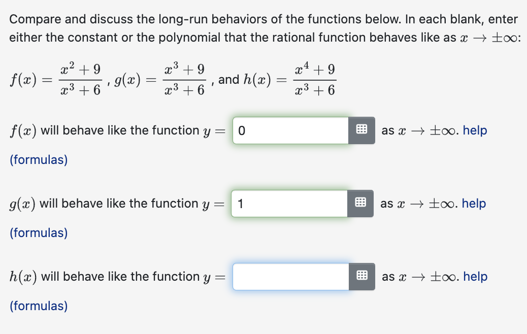 Solved Compare and discuss the long-run behaviors of the | Chegg.com