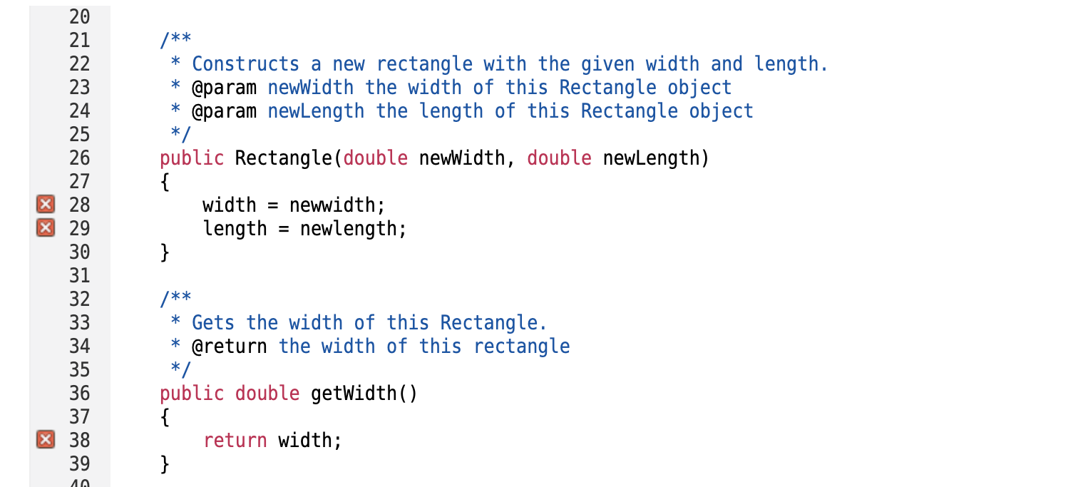 Solved tangle.java/∗∗ ∗ Constructs a new rectangle with the | Chegg.com