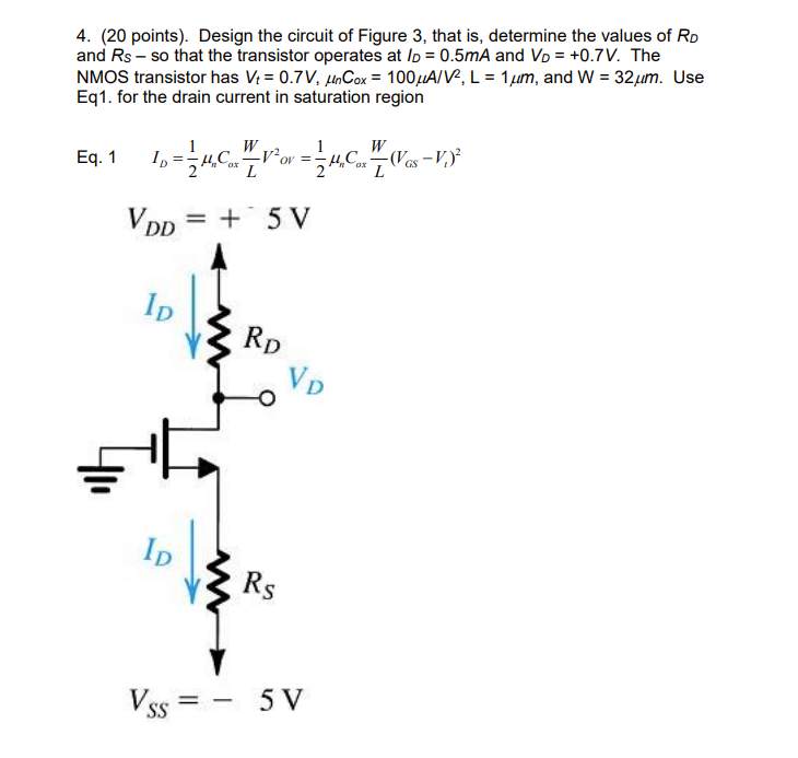 Solved 4. (20 points). Design the circuit of Figure 3 , that | Chegg.com