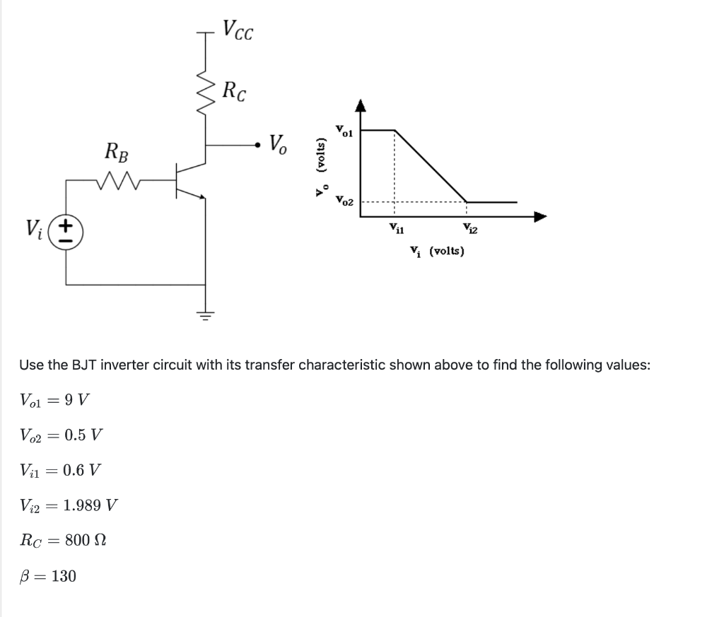 Solved Use The Bjt Inverter Circuit With Its Transfer