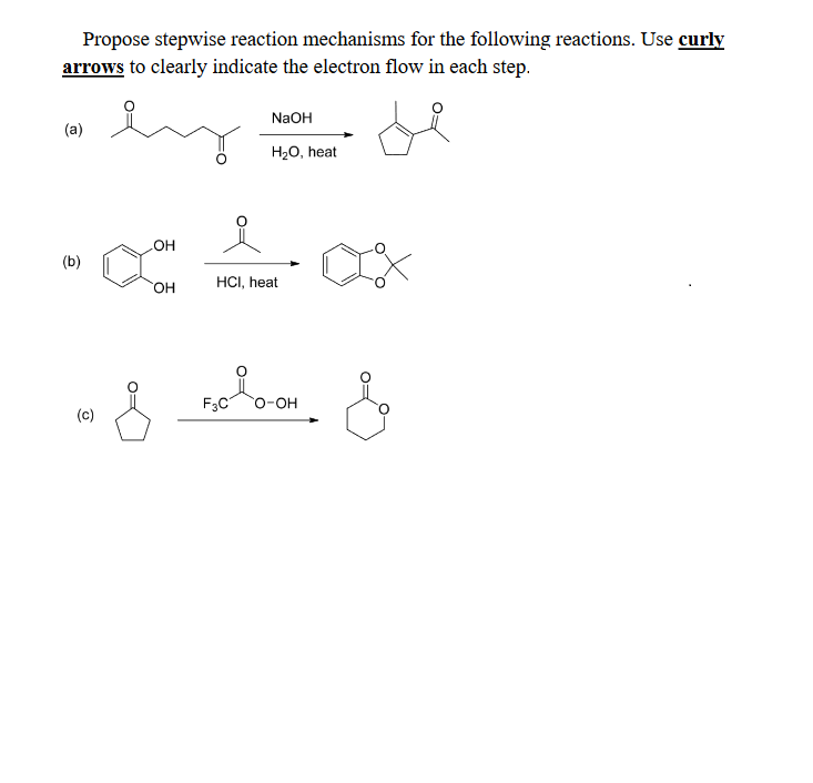 Solved Propose stepwise reaction mechanisms for the | Chegg.com