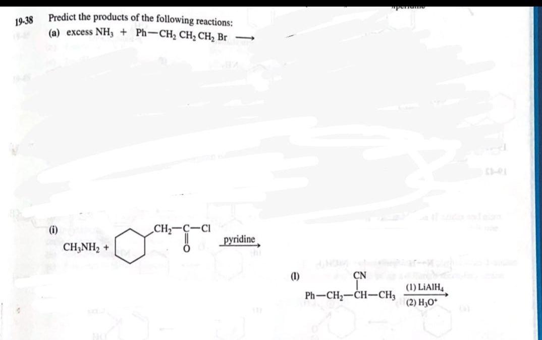 Solved pour 19-38 Predict the products of the following | Chegg.com