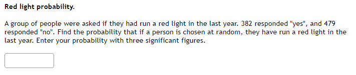 Solved Red light probability. A group of people were asked | Chegg.com