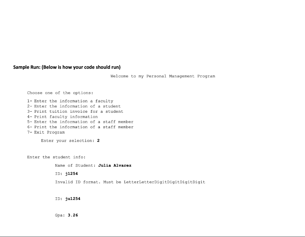Solved Please implement the requirements below into the code | Chegg.com