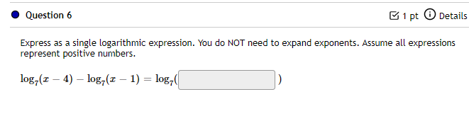 Solved Express as a single logarithmic expression. You do | Chegg.com