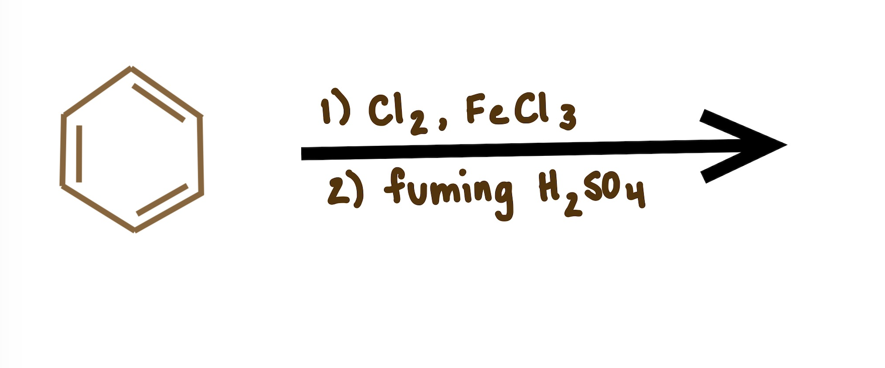 Solved 1) Cl2,FeCl3 2) fuming H2SO4 | Chegg.com