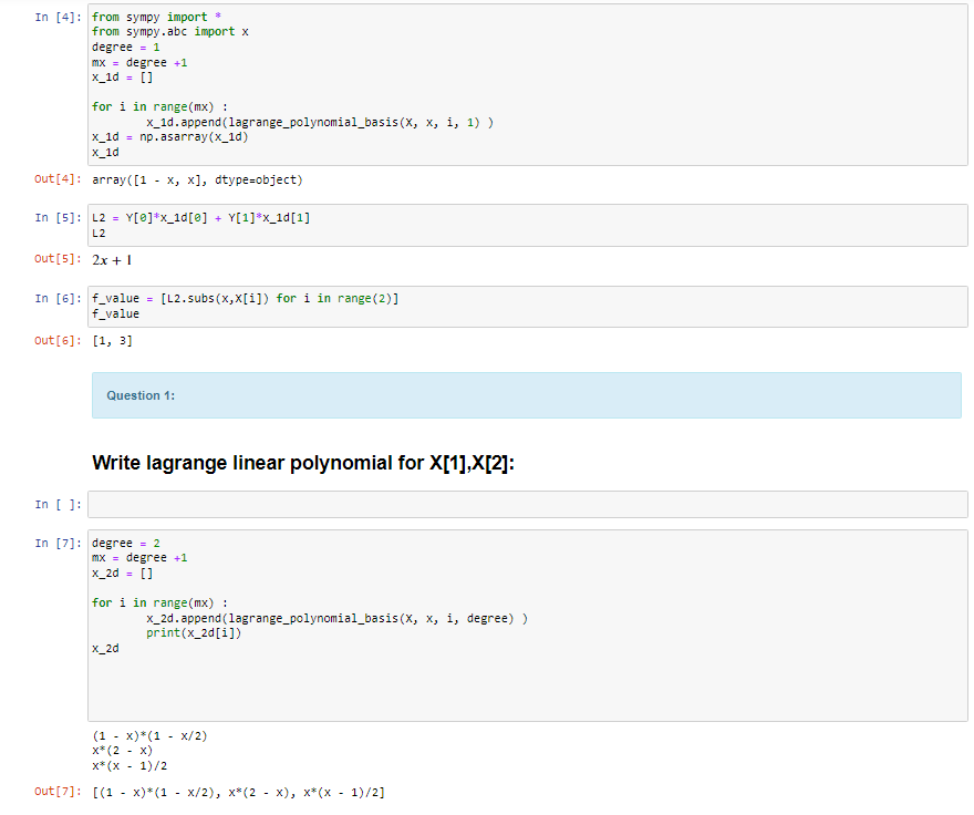 Solved [2]: def lagrange_polynomial_basis( x,x, base, | Chegg.com