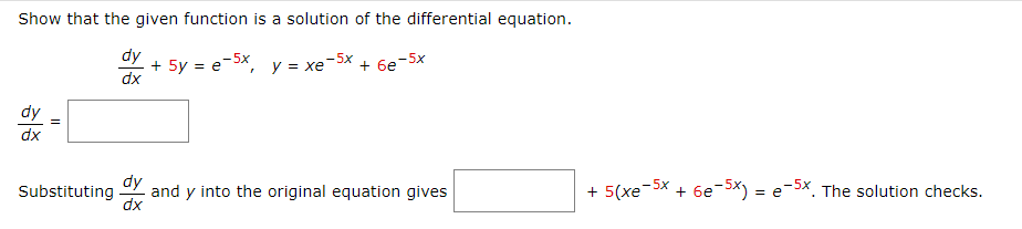Solved Show that the given function is a solution of the | Chegg.com