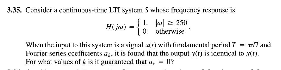 Solved 3.35. Consider a continuous-time LTI system S whose | Chegg.com