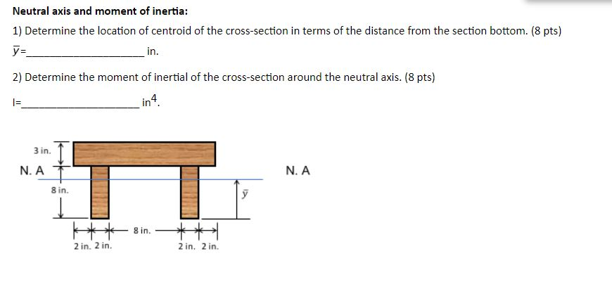 Solved Neutral axis and moment of inertia: 1) Determine the | Chegg.com