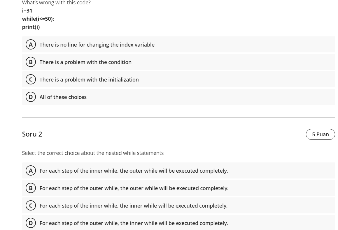 Solved What's wrong with this code? i=31 while(i